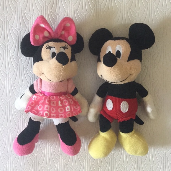 Disney | Toys | Mickey And Minnie Stuffies With Bellsrattle | Poshmark